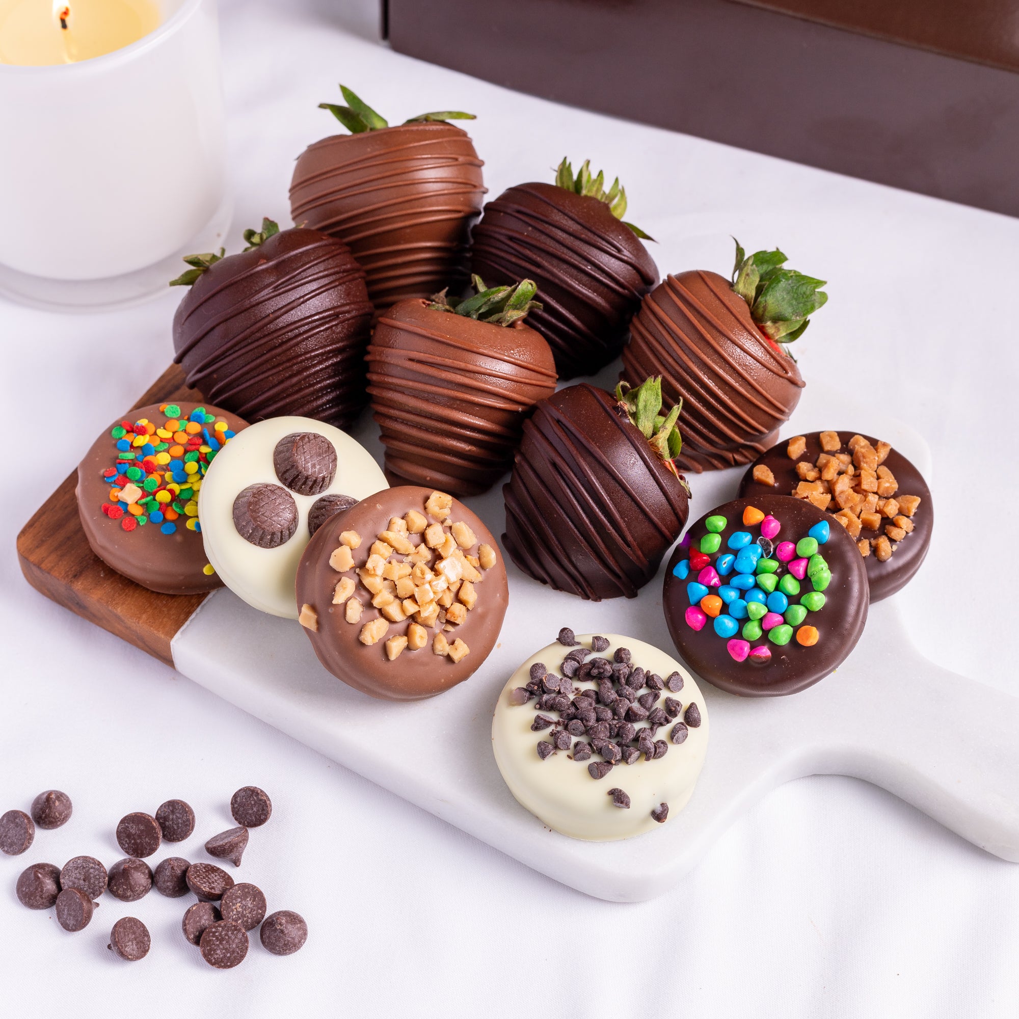 Celebration Hand-Dipped Belgian Chocolate Strawberries & Oreos ...