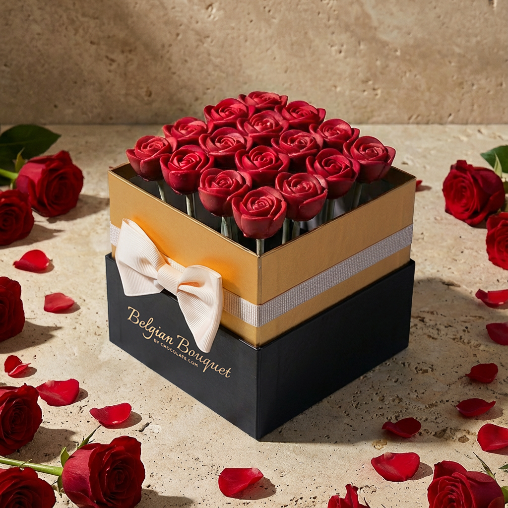 Valentine's Day Belgian Bouquet™ Chocolate Roses – Chocolate.com